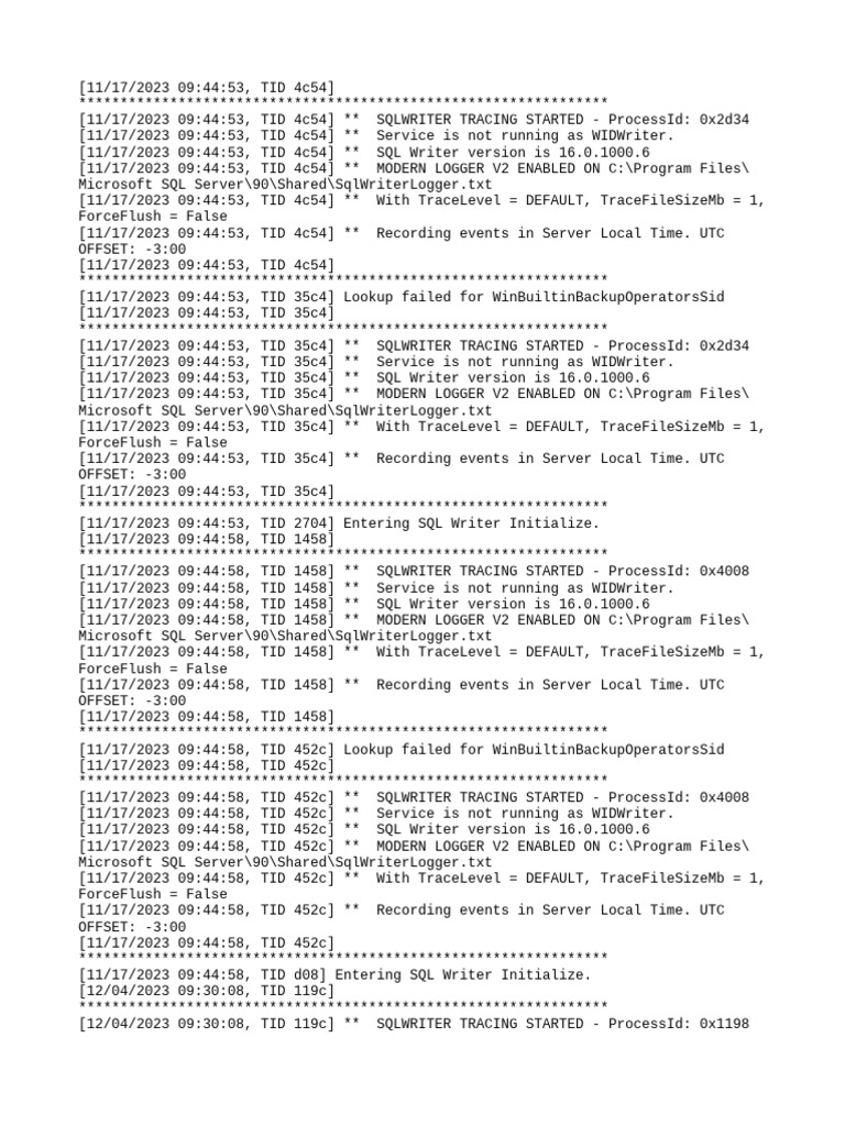 SQL Writer Logger | PDF | Text File | Sql SQL Writer Logger | PDF | Text File | Sql