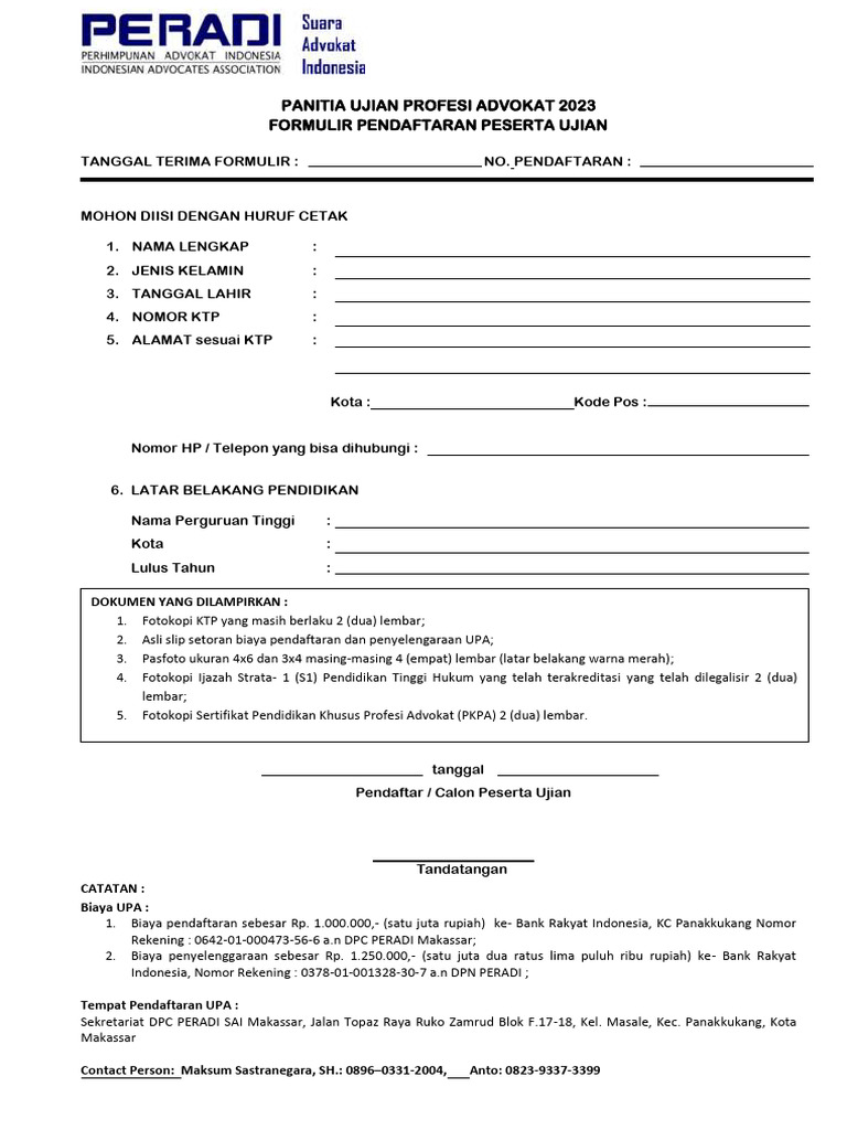 Formulir Upa 2023 | PDF