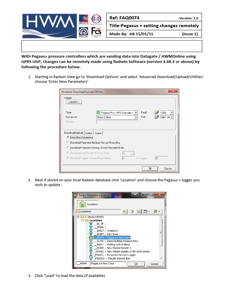 FAQ0074 - Pegasus Remote Changes To Configuration | PDF | File Transfer Protocol | Software