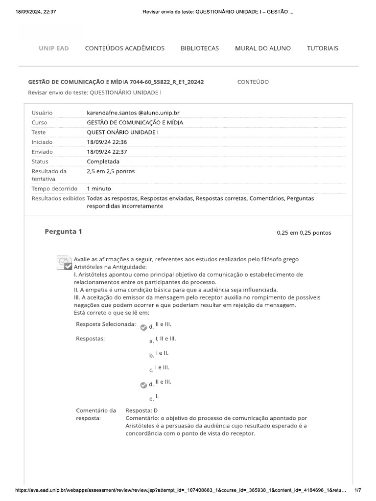 Questionário 1 | PDF