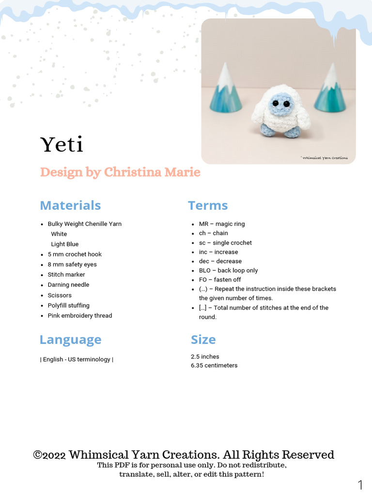Yeti - 101 - Mini - S 2 | PDF | Crochet | Yarn