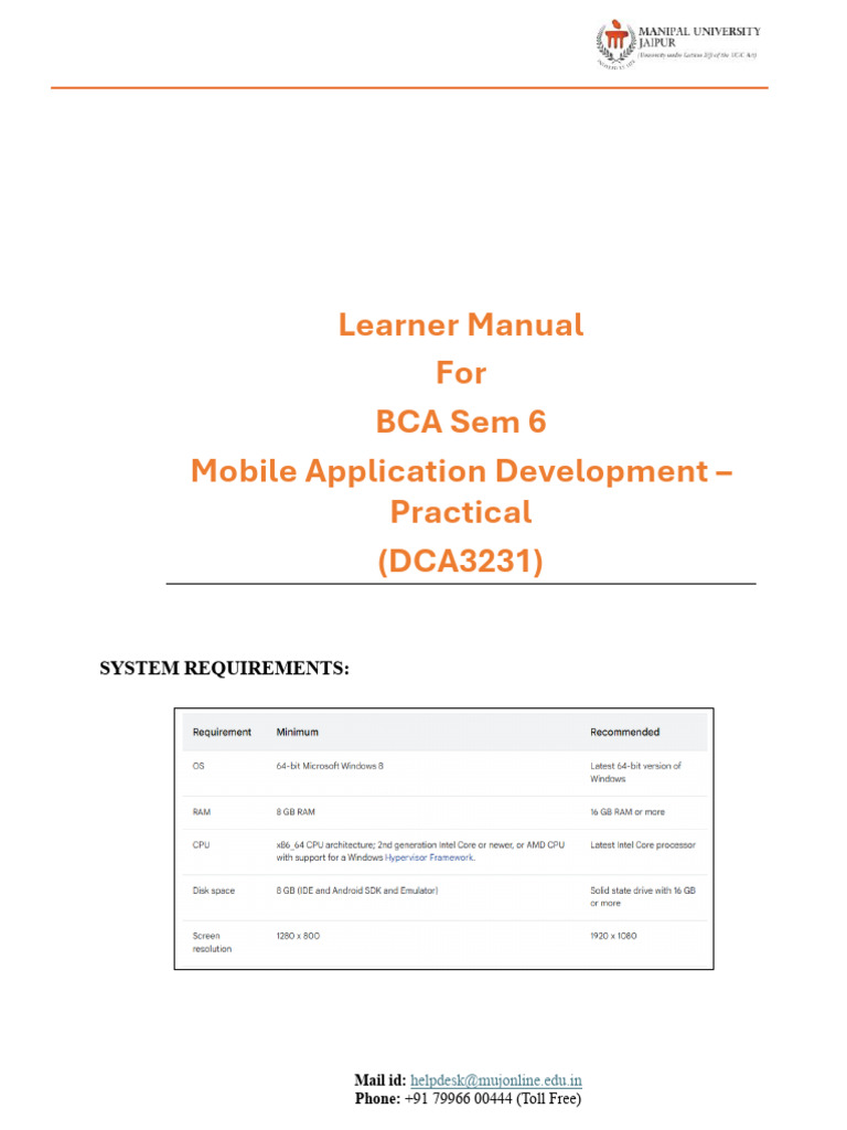 Learner Manual - MAD - BCA | PDF | Icon (Computing) | Android (Operating System)