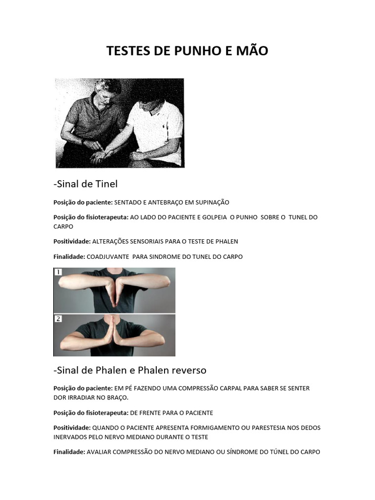Testes De Punho Mão E Cotovelo Pdf