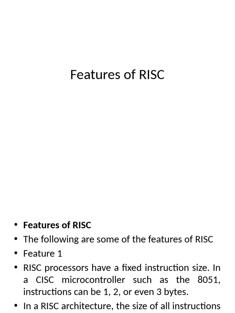 Features of RISC | PDF | Central Processing Unit | Office Equipment