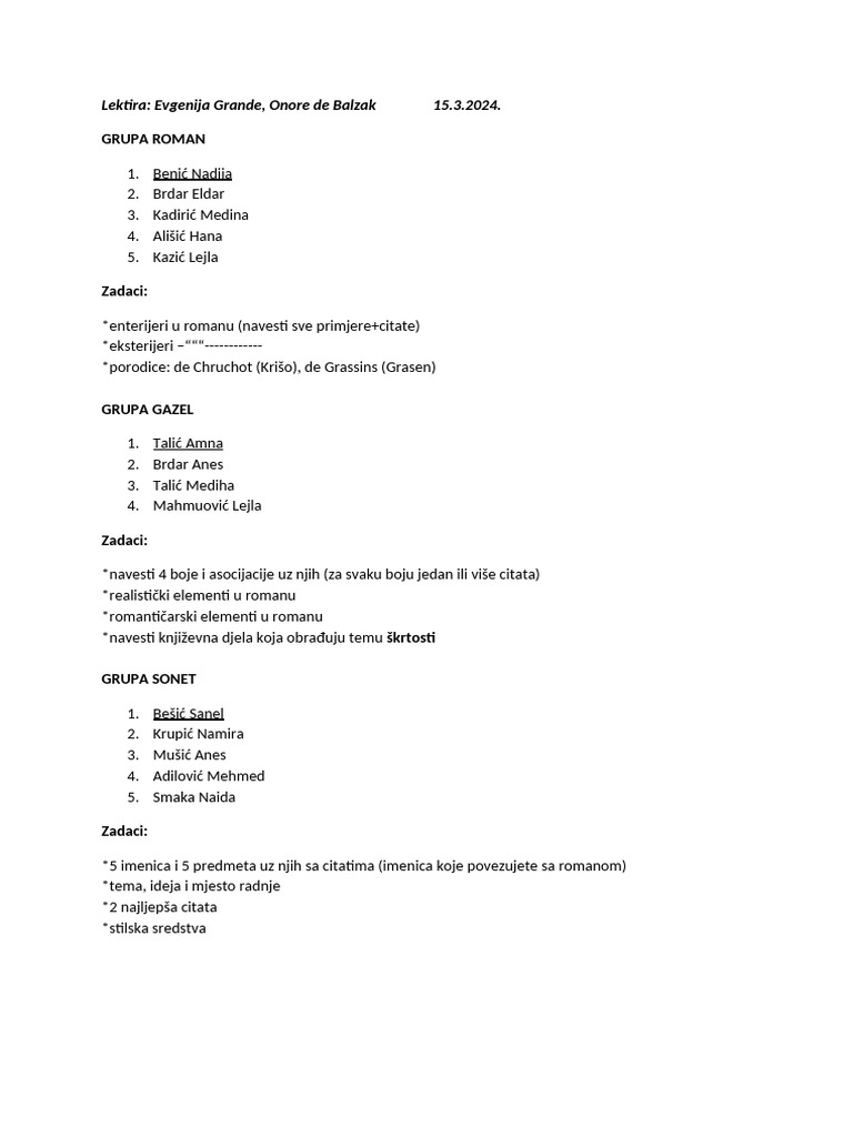 Lektira E Grande Rad U Grupi | PDF