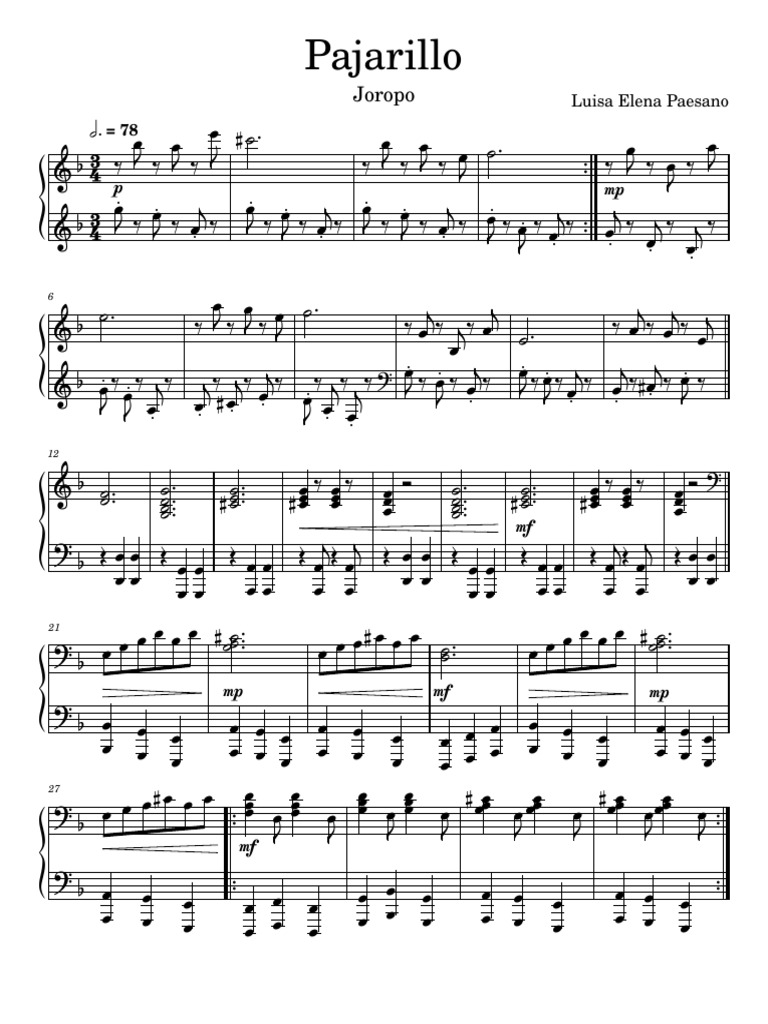 Pajarillo para Piano | PDF