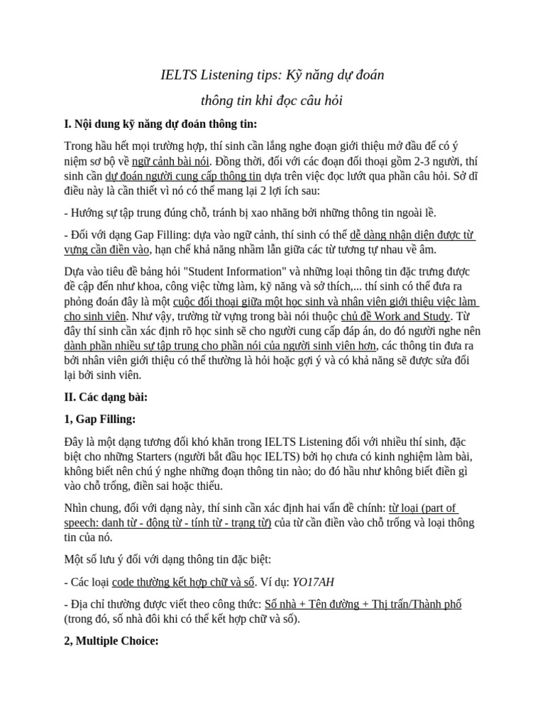 IELTS Listening Tips | PDF IELTS Listening Tips | PDF