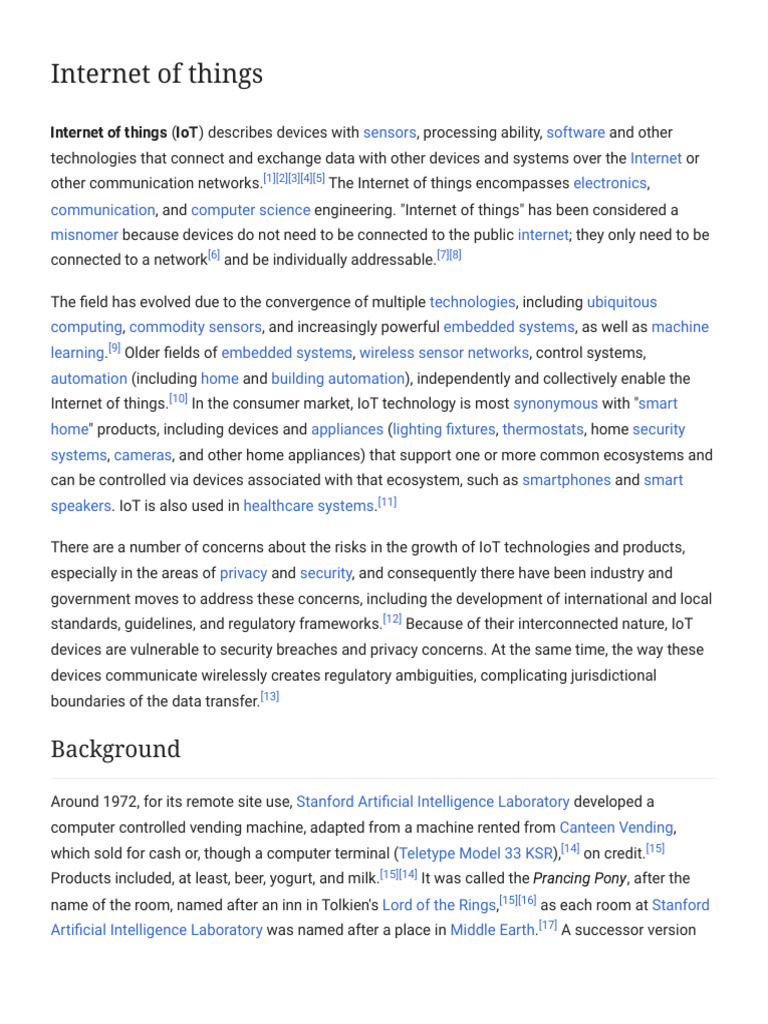 Internet of Things - Wikipedia | PDF | Internet Of Things | Computer ...