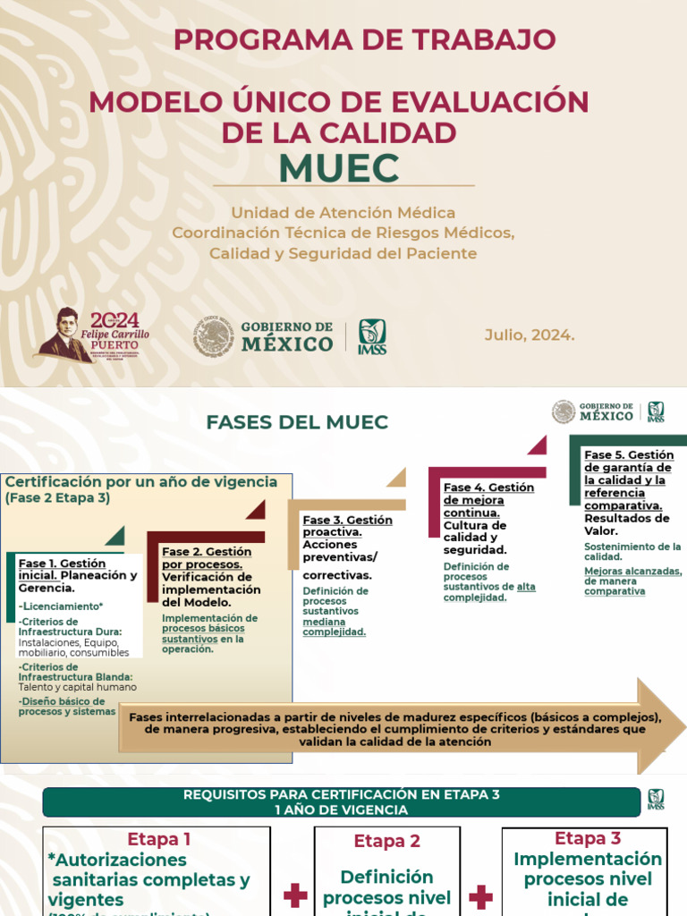 Fases del MUEC: Evaluación de Calidad 2024 | PDF | Hospital