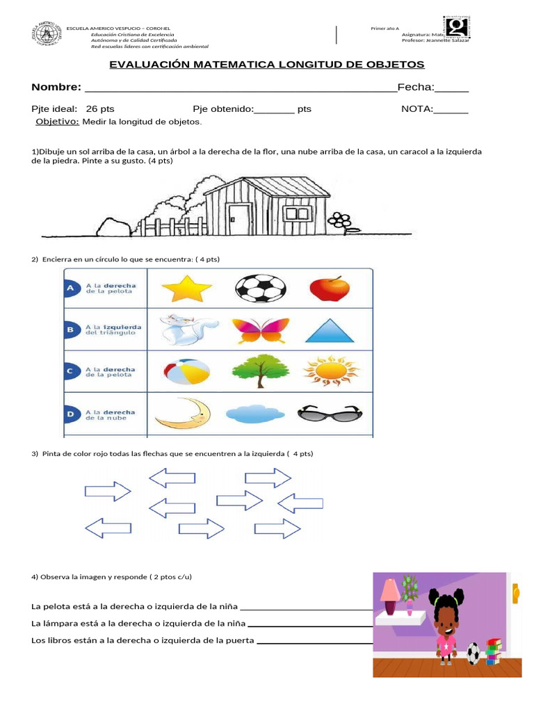 Evaluación de Longitud en Matemáticas | PDF