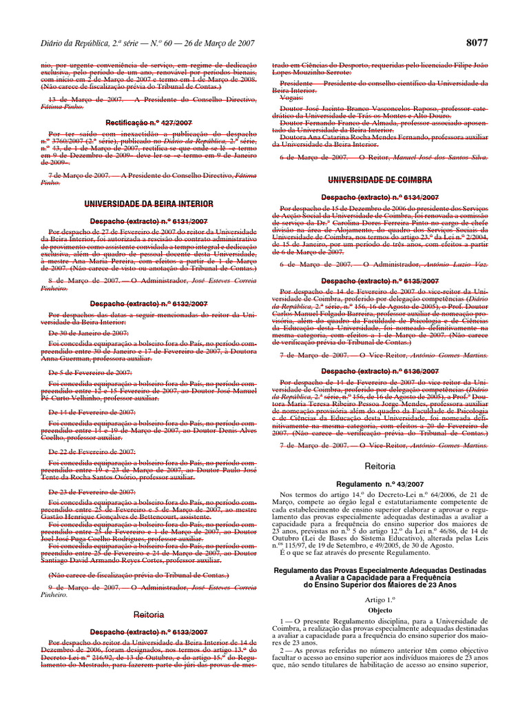 Regula Men To | PDF | Universidade | Academia