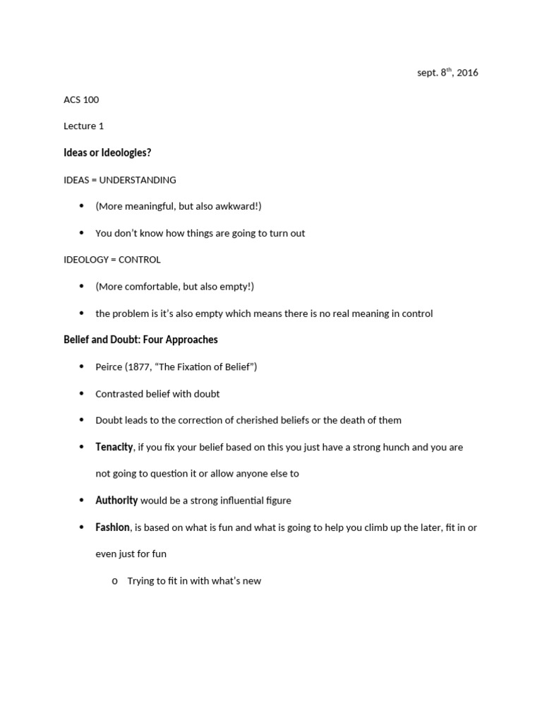ACS 100 Lecture 1 | PDF