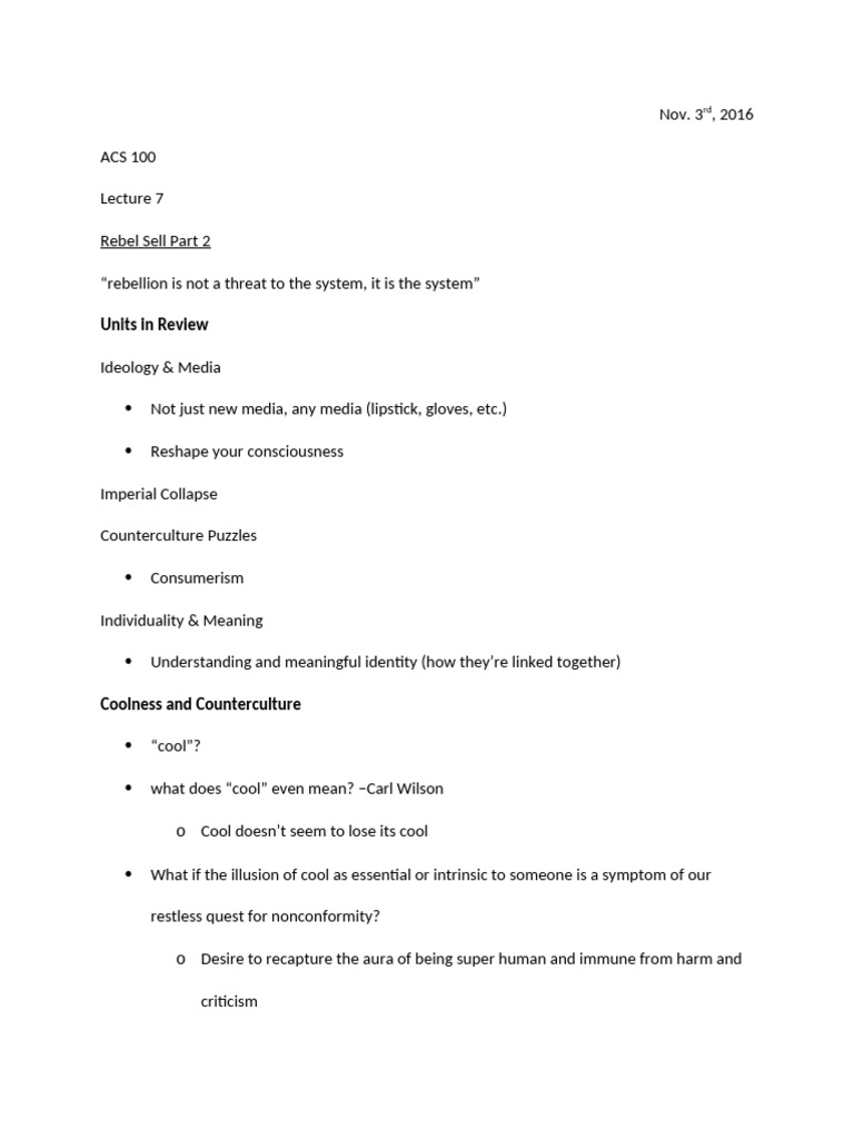 ACS 100 Lecture 7 | PDF | Social Psychology