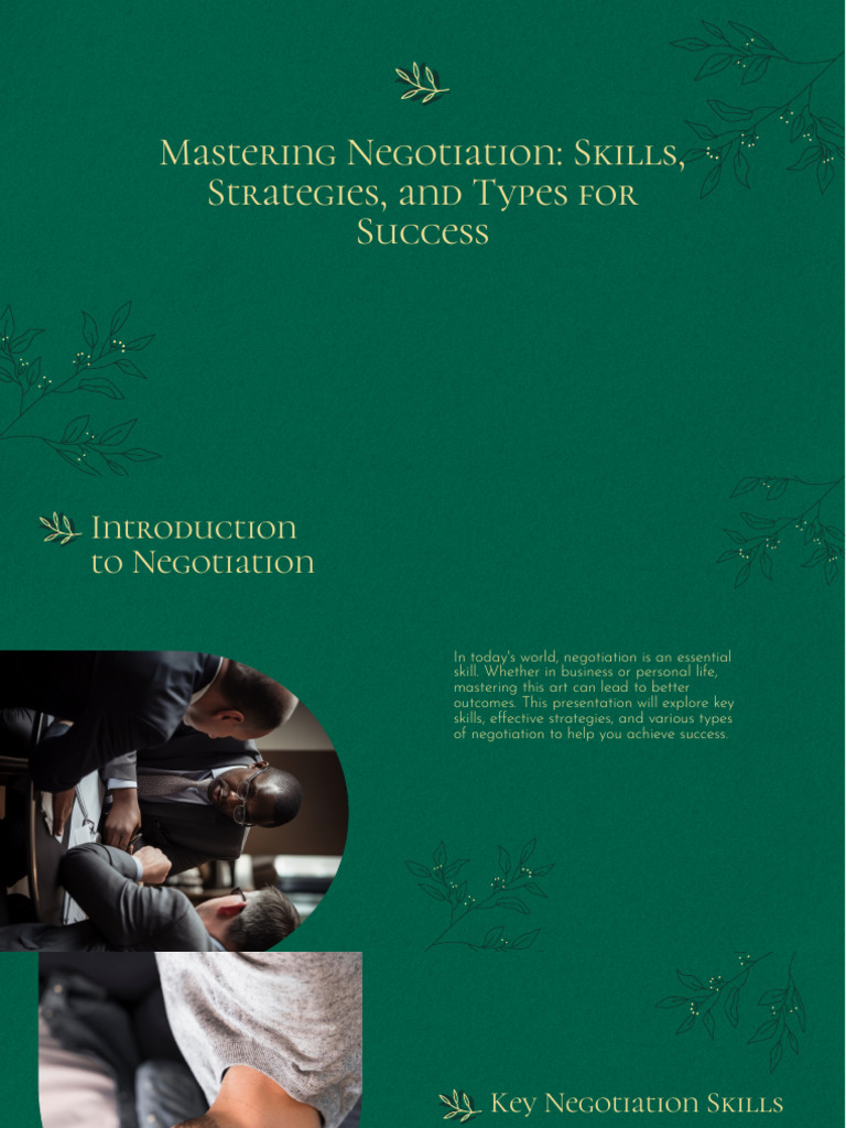 Slidesgo Mastering Negotiation Skills Strategies and Types For Success 20241105092448TGOe | PDF ...
