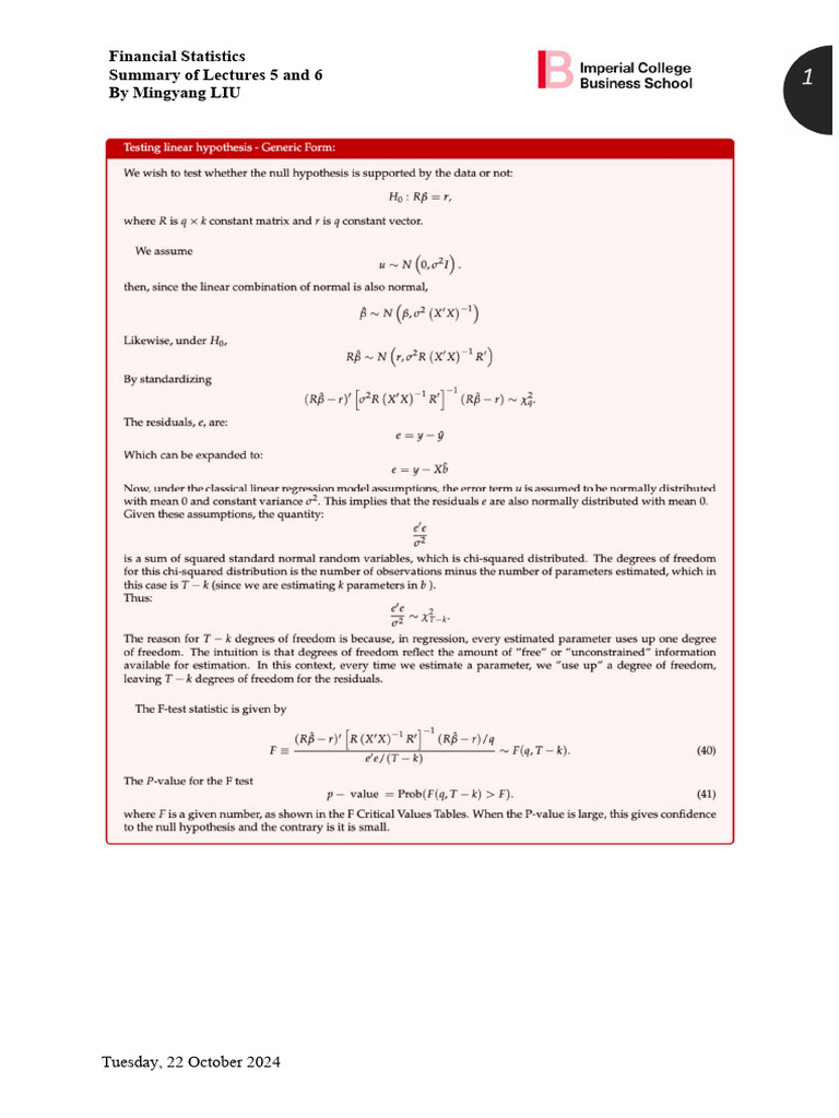 Summary Of Lectures 5 And 6 Pdf