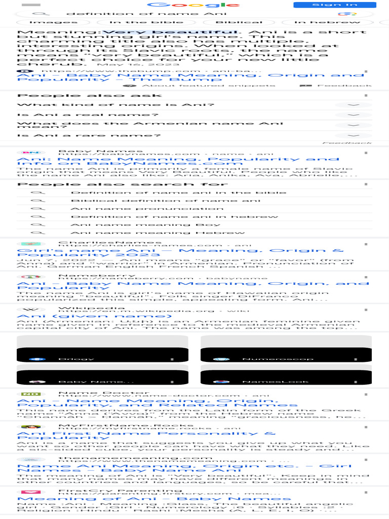 Definition of Name Ani - Google Search | PDF | Languages | Foreign ...