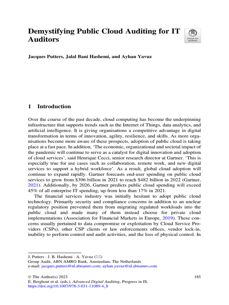 Public Cloud Auditing For IT Auditors | PDF | Cloud Computing | Computing