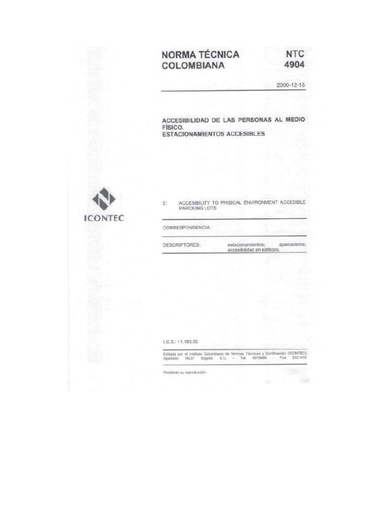 NTC-4904-2000 - Accesibilidad de Personas | PDF