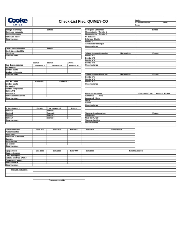 Check List - Quimeyco | PDF