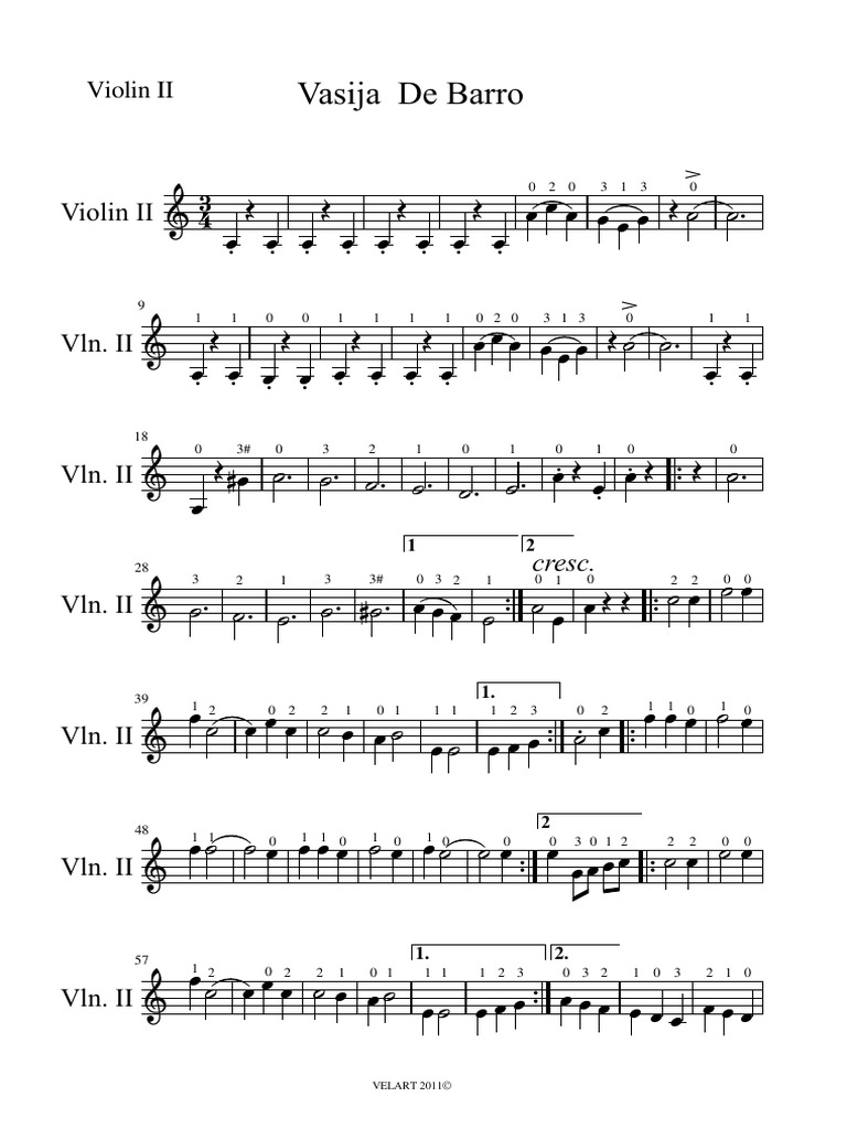 Violin Ii Sheet Music Notation Pdf