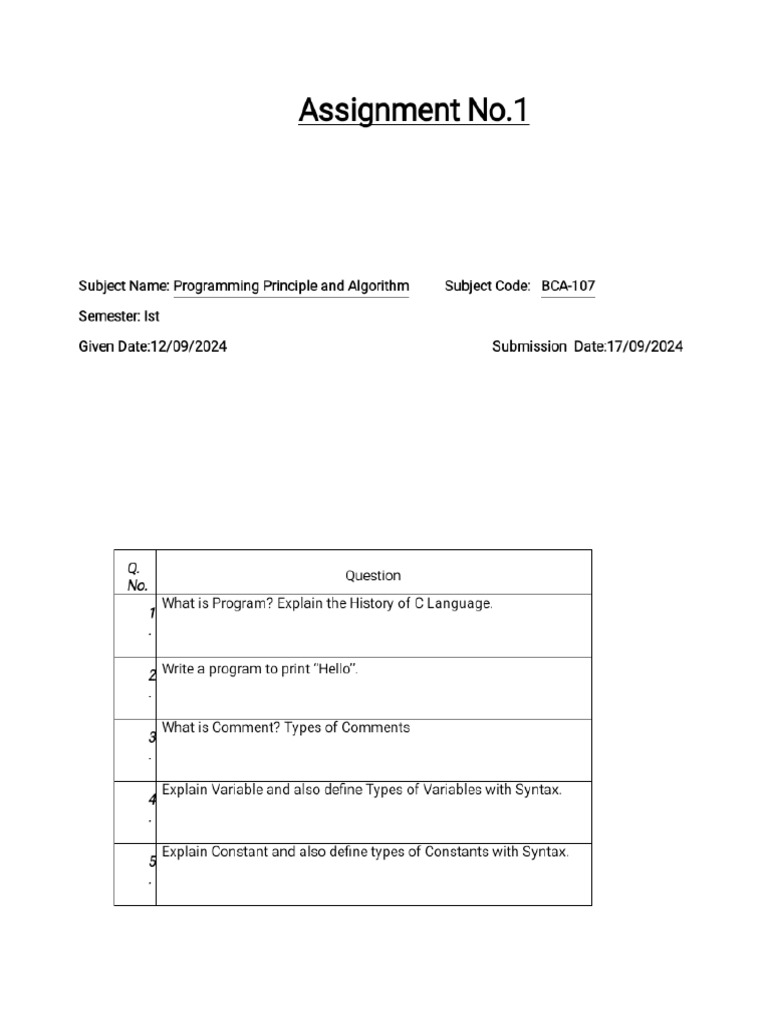 Ppa 1 Assignment | PDF