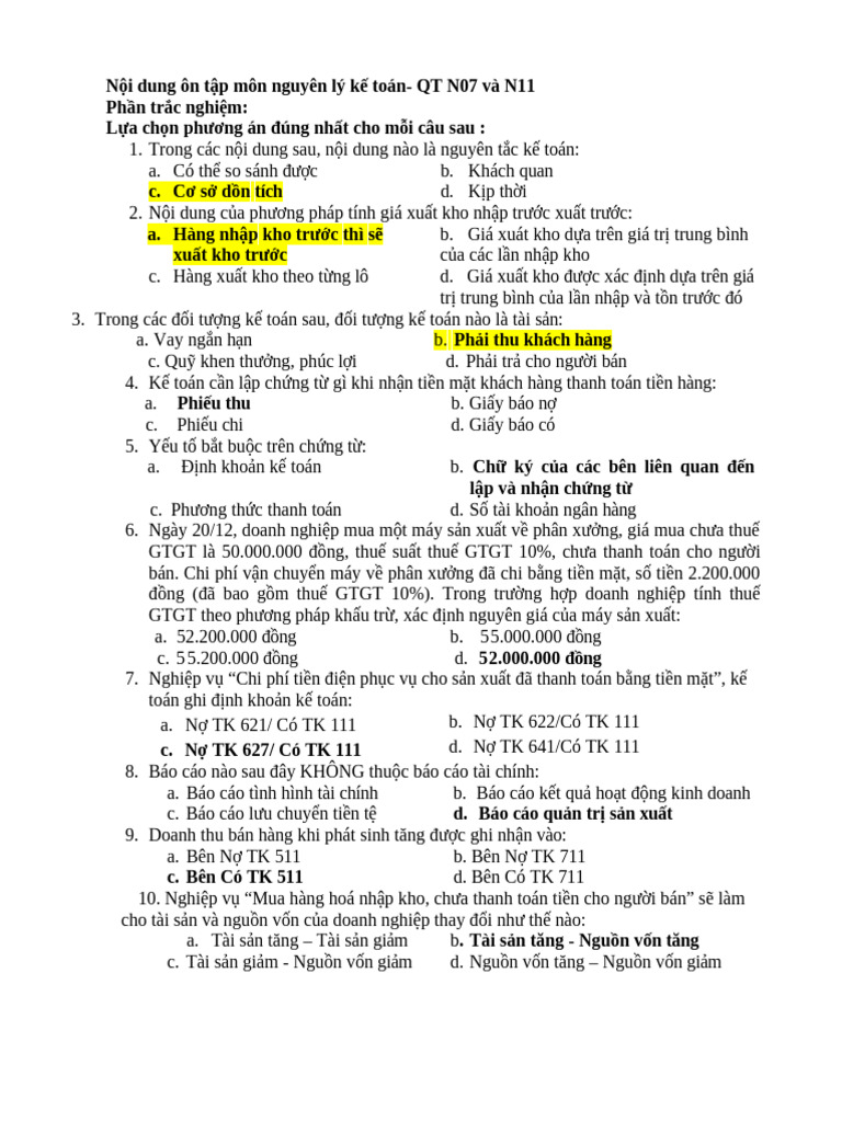 Trắc nghiệm NLKT fix | PDF