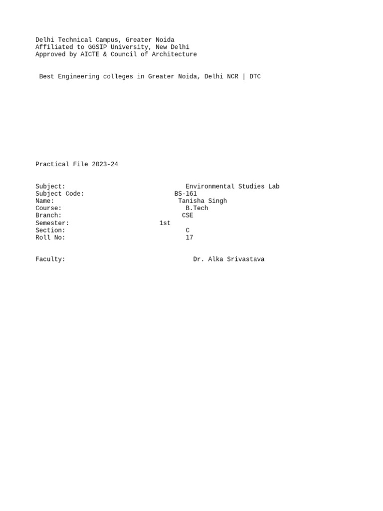 Practical File Cover | PDF