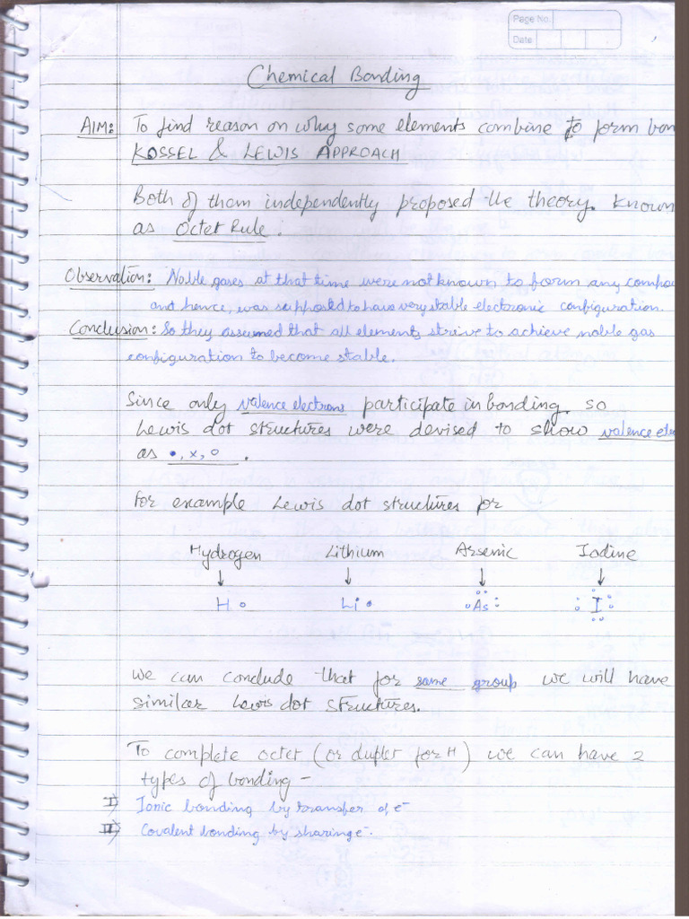 Chemical Bonding - Notes | PDF