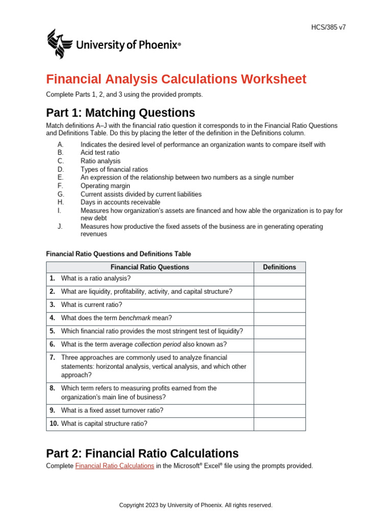 hcs385 - v7 - wk4 - Financial - Analysis - Calculations - Worksheet ...