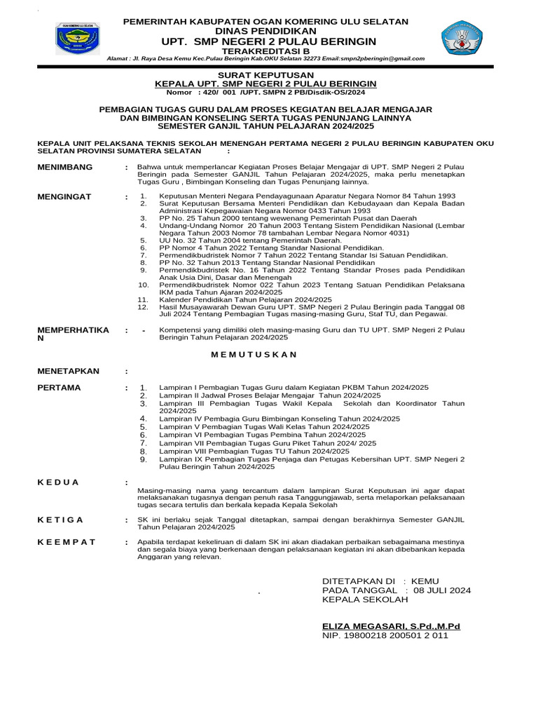 A. SK KBM 2024-2025 Ganjil | PDF