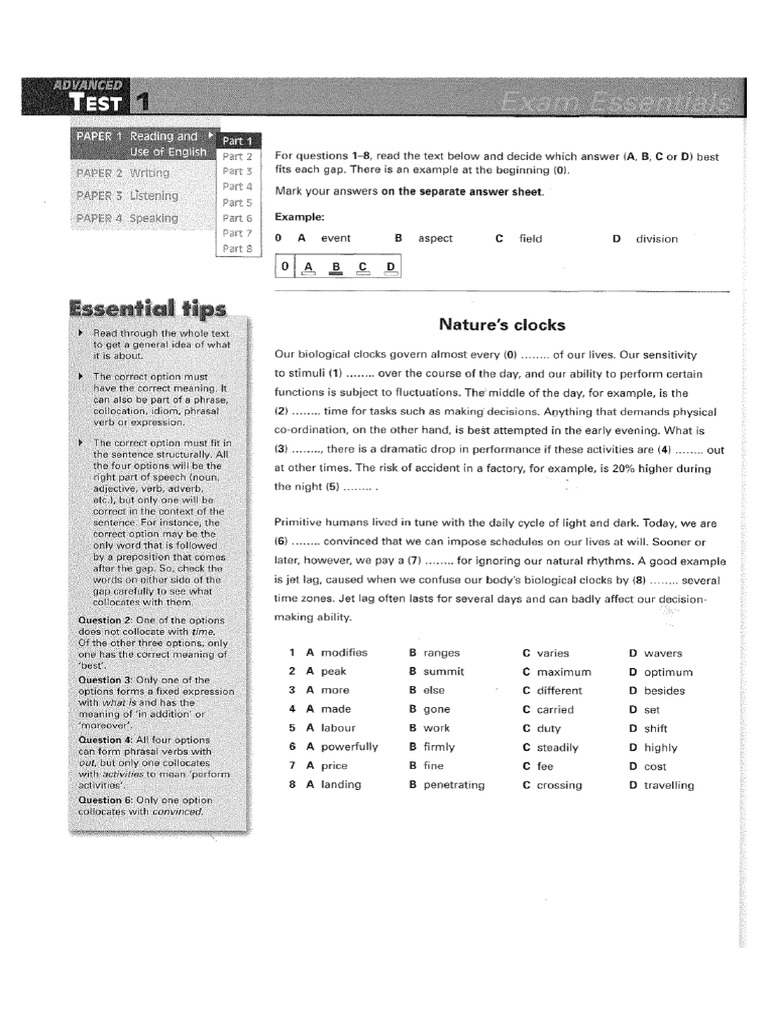 CAE Exam 1 | PDF