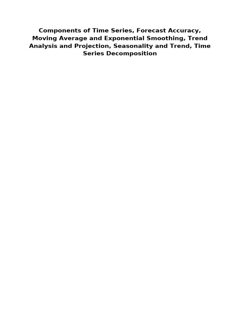 Time Series Analysis | PDF