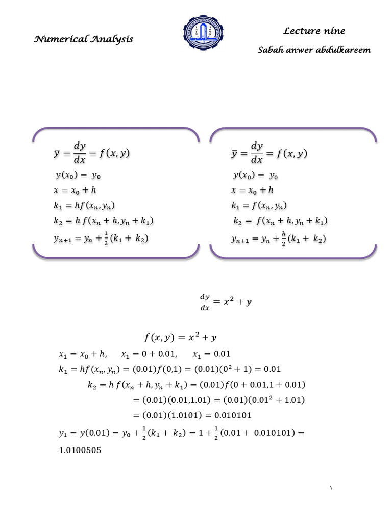 Comp Dep s3 c2 Numanalysis 4 | PDF | Computational Science | Calculus