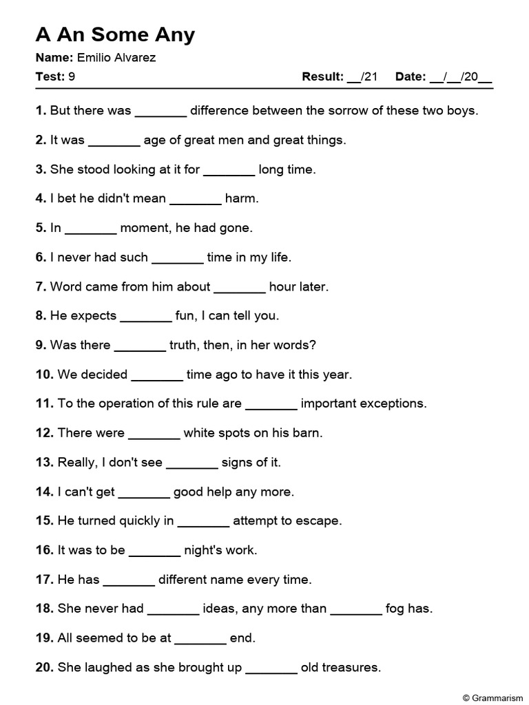Grammar Fill-in-the-Blank Exercises | PDF