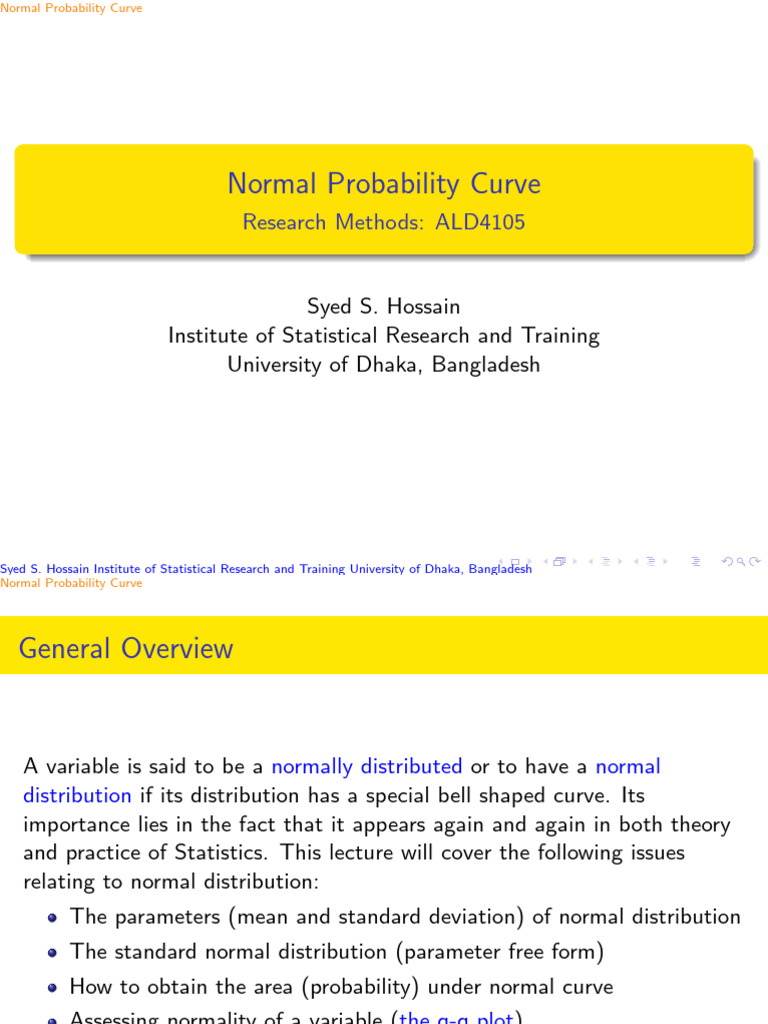 Understanding Normal Probability Curves | PDF | Normal Distribution ...