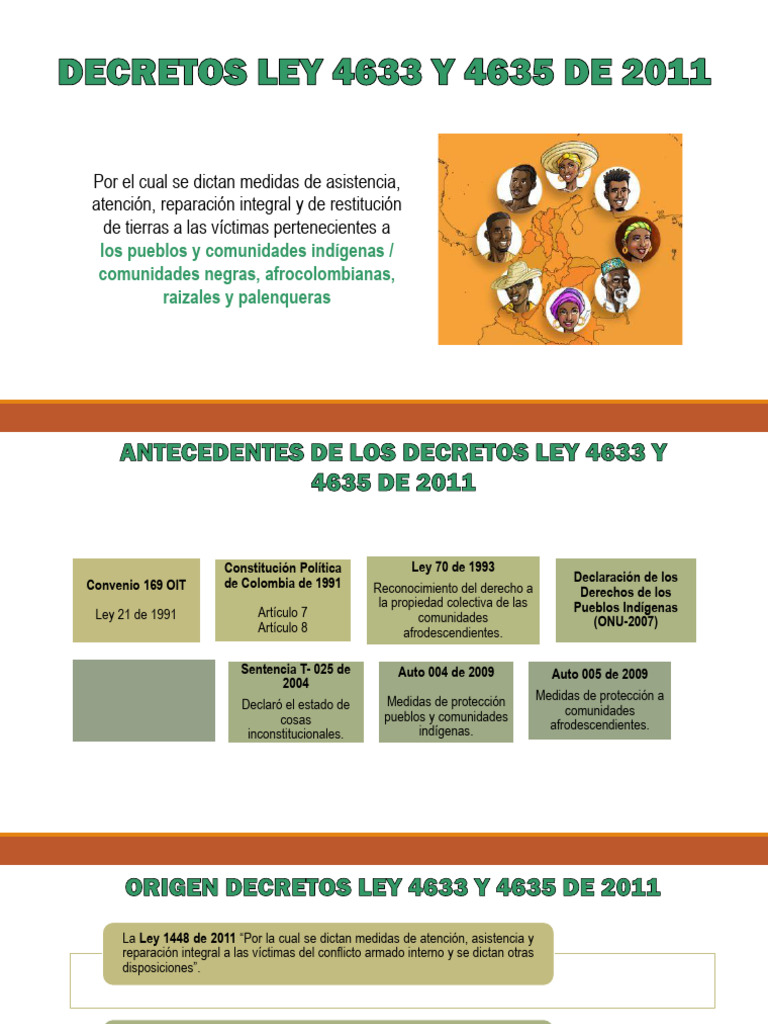 Presentación Del Decreto Ley 4633 y 4635 de 2011 - Fuac | PDF ...