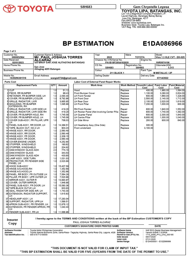 Quotation Toyota | PDF | Car Dealership | Motor Vehicle