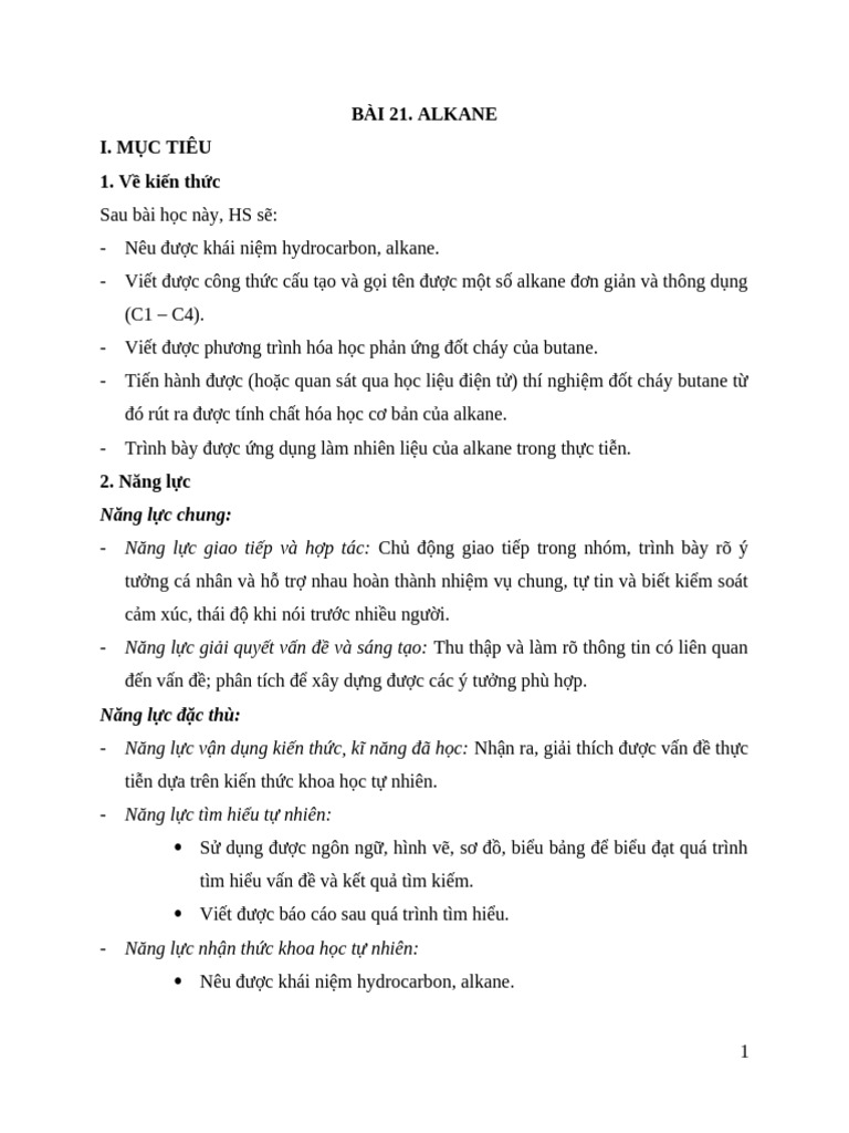 Bai 21 Alkane | PDF
