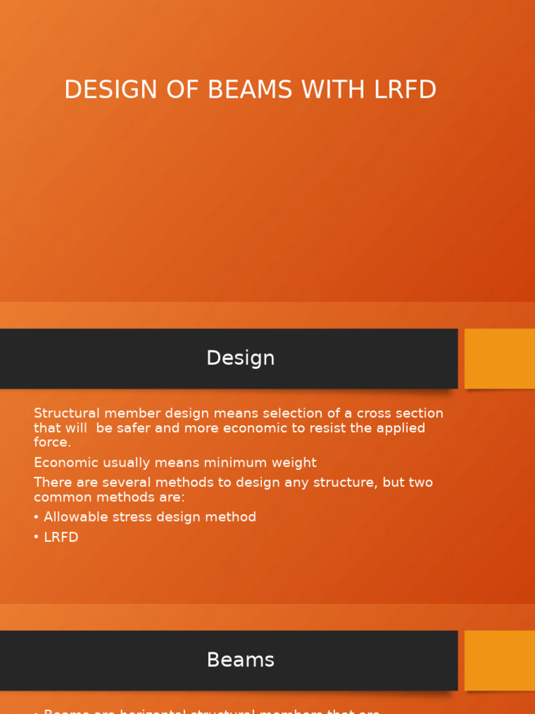 Design of Beam With LRFD (Summer) | PDF | Strength Of Materials | Bending