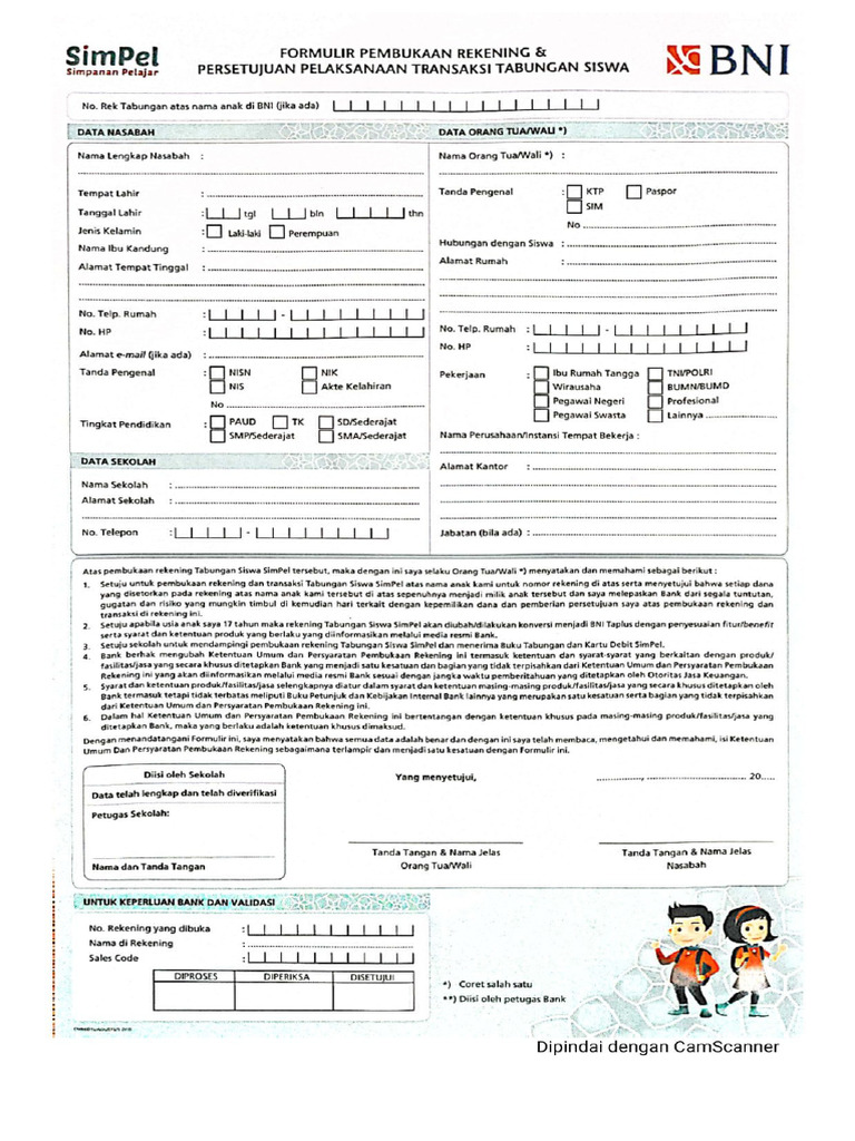Formulir Pip Bni1 | PDF