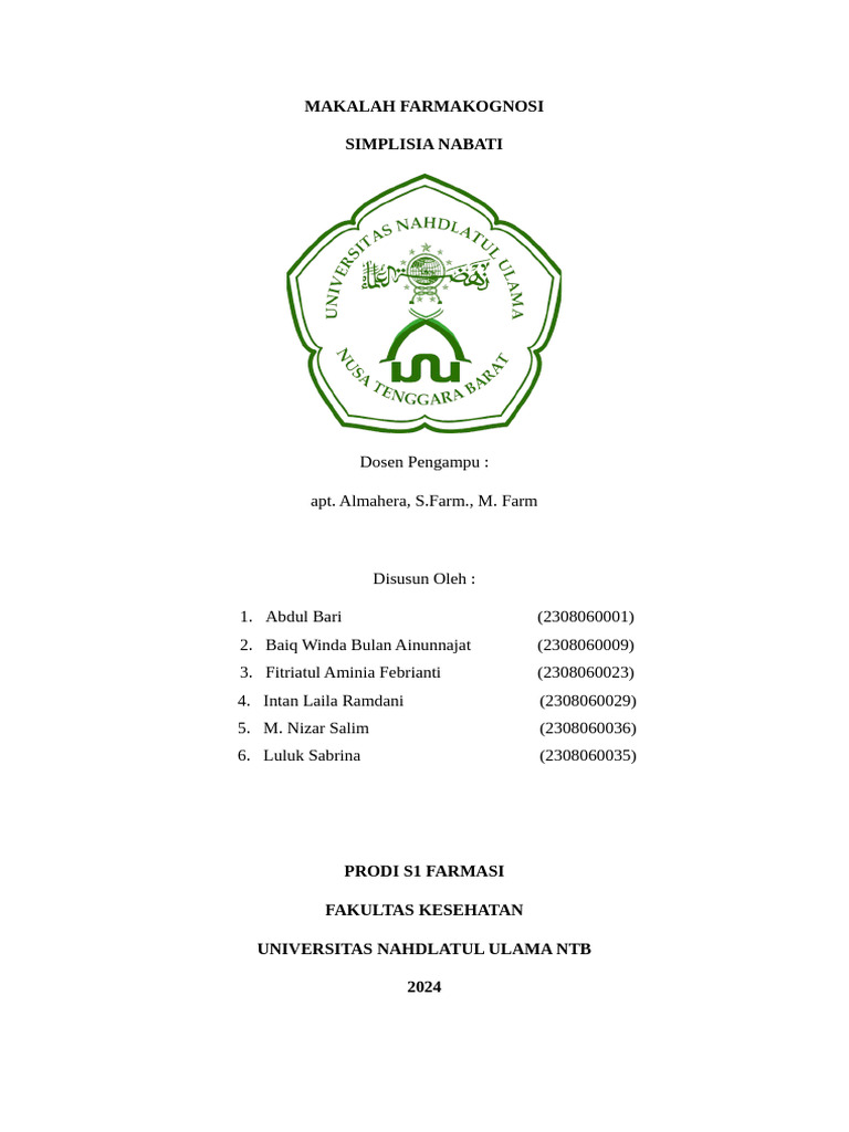 Simplisia Nabati | PDF