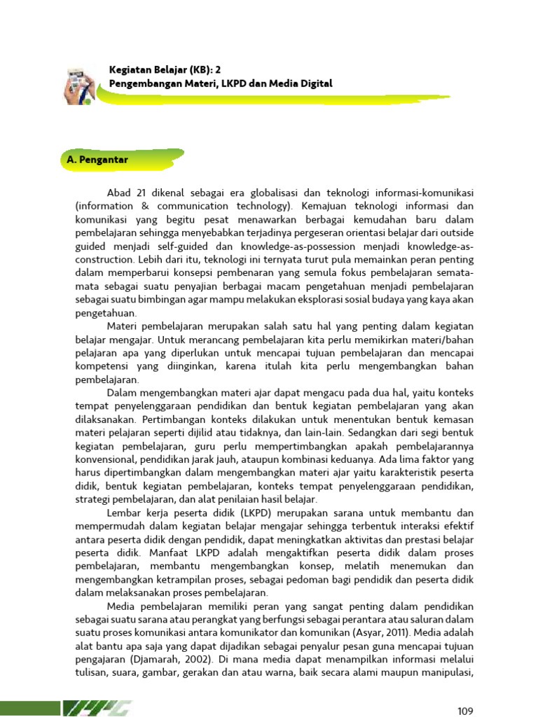 KB. 2 Pengembangan Materi, LKPD, Dan Media Digital | PDF