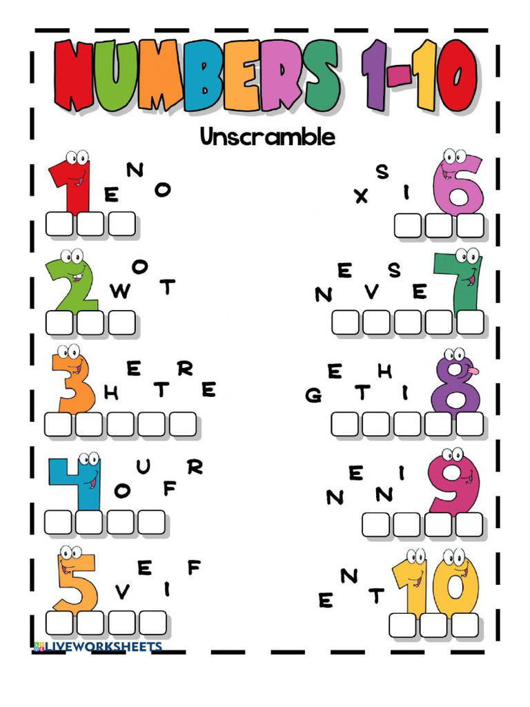 Numeros Del 1 Al 10 Escribir Letras | PDF