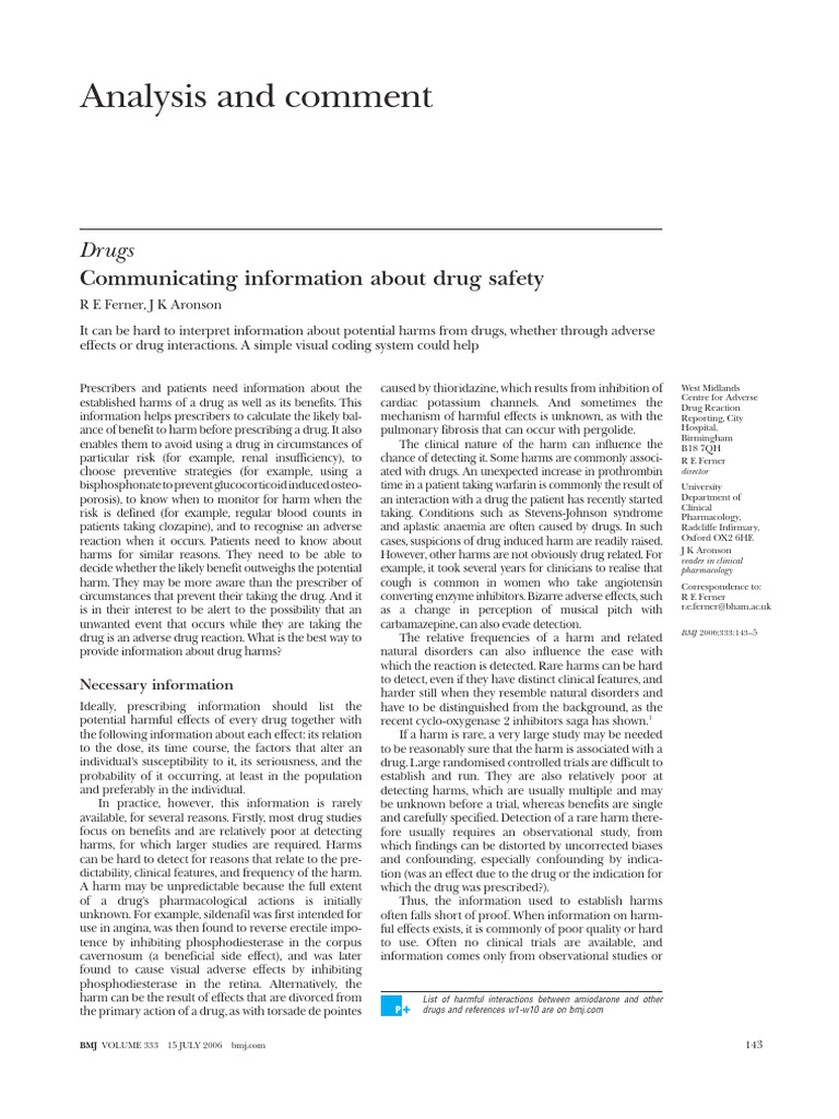 Drug Safety Communication Strategies | PDF | Adverse Effect | Clinical ...