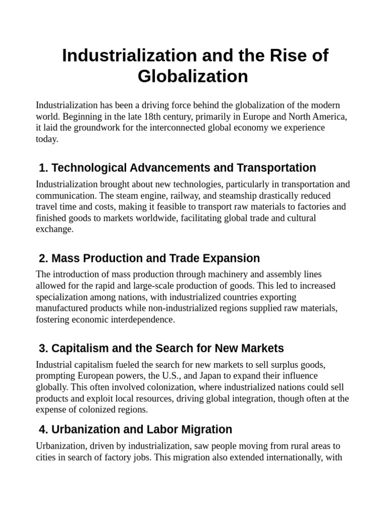 Globalization's Industrial Roots | PDF | Globalization | Industrialisation