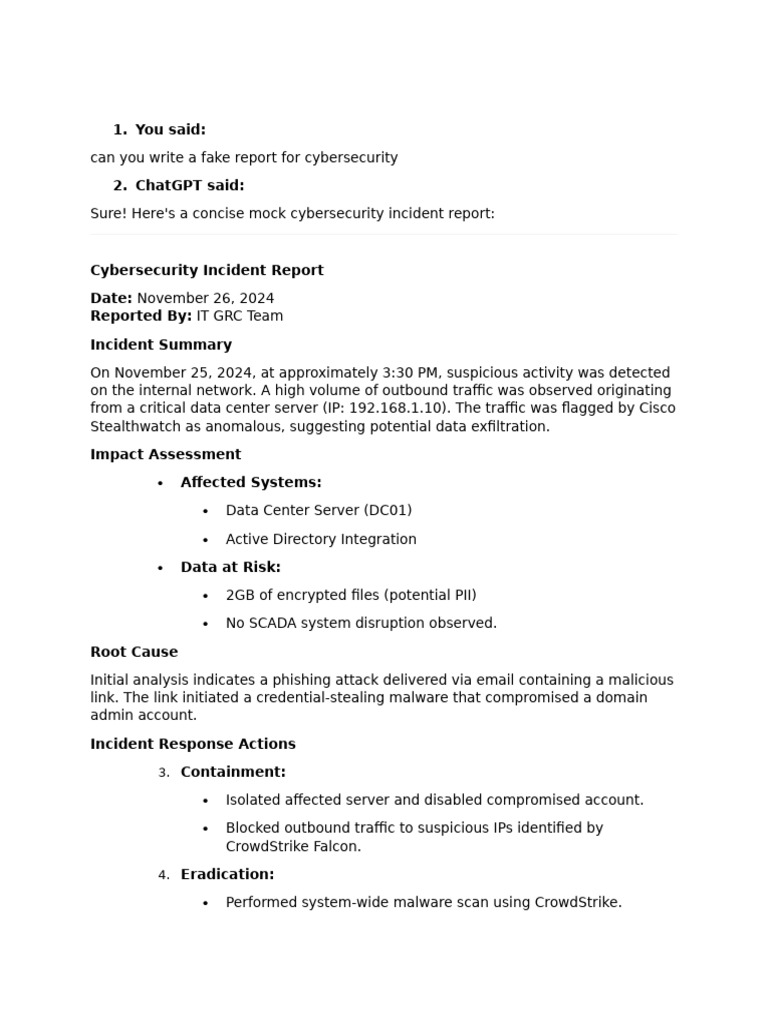 Cybersecurity Incident Report Template | PDF | Security | Computer Security