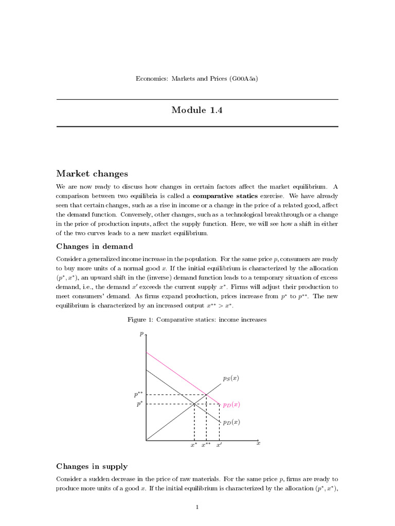 Module 1 Chapter 4 Handout | PDF | Economic Equilibrium | Market ...