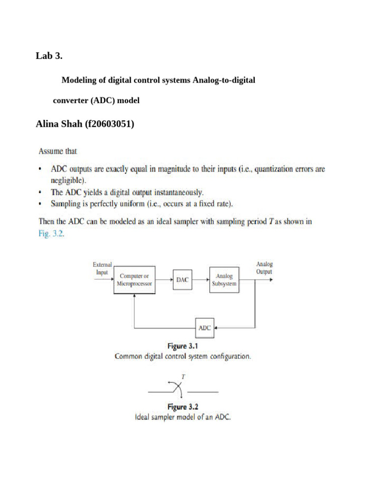 Alina Shah Dcs Lab 3.0docx | PDF | Analog To Digital Converter | Digital To Analog Converter