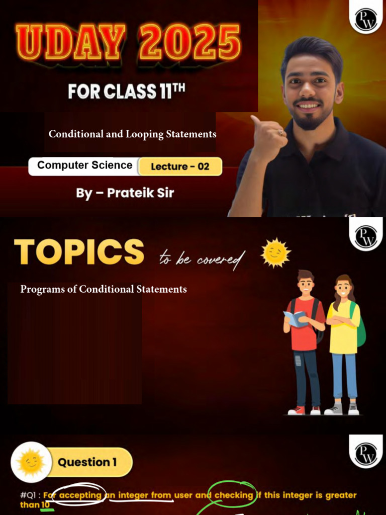 Conditional and Looping Statements 02 Class Notes Uday 202 | PDF