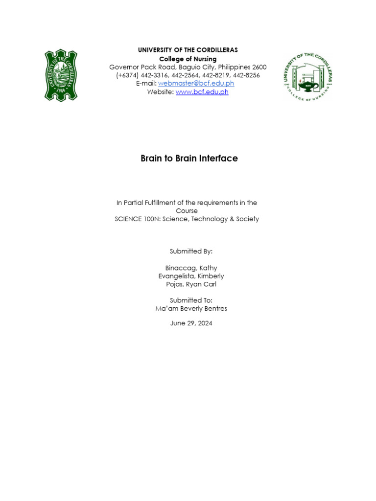 Brain To Brain Interface STS | PDF | Virtual Reality | Privacy